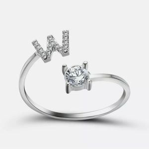 Jewelry | New Crystal Letter W Open Finger Silver Ring | Poshmark